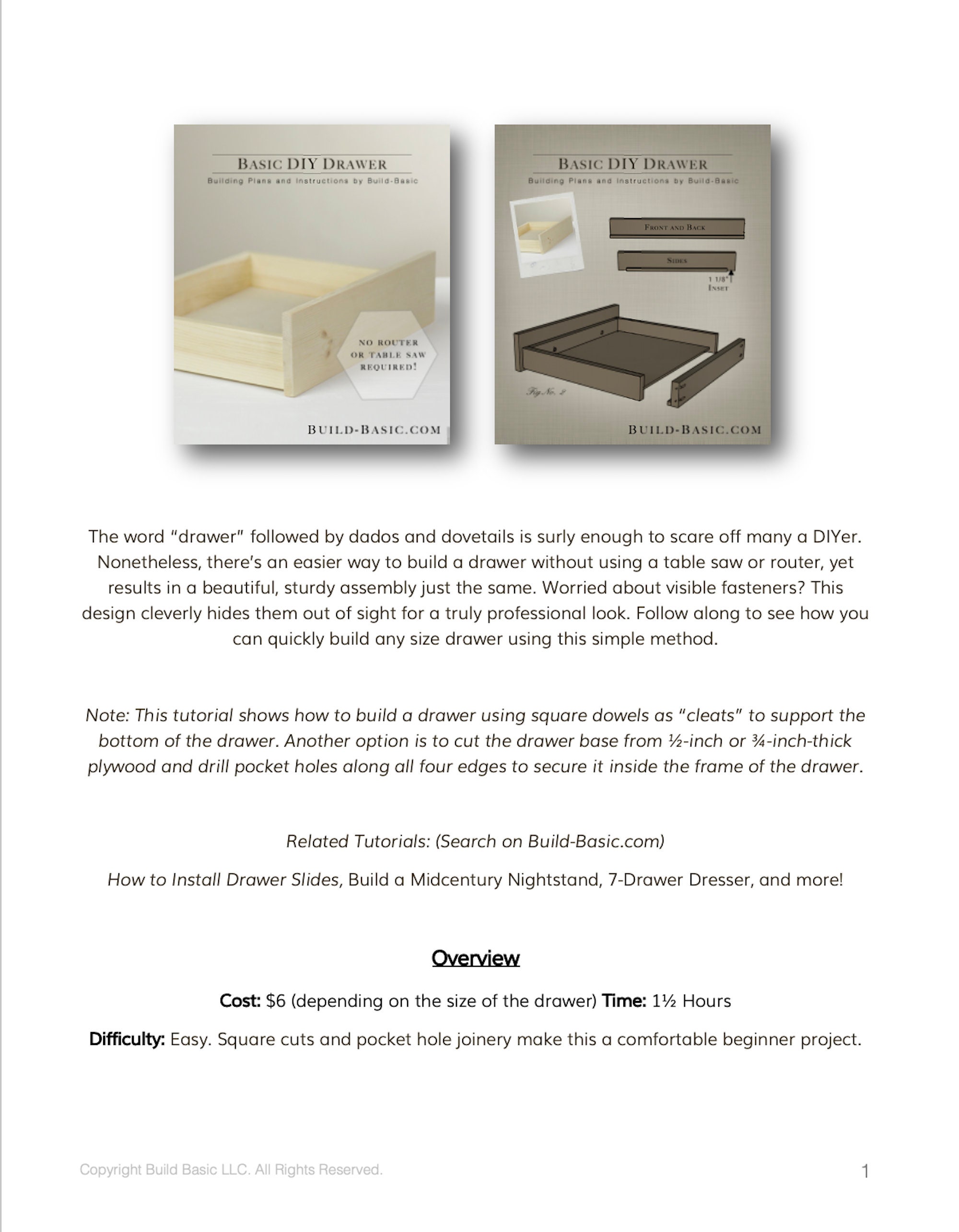 Easy DIY Drawer Building Plans Tutorial DIGITAL DOWNLOAD - Etsy