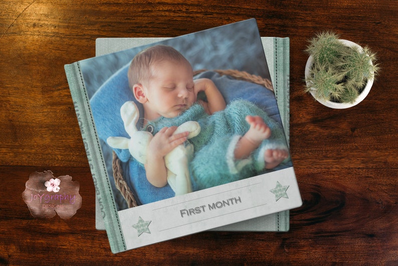 Baby Boy Photo Book Cover Template, Photo Album Cover, Family ...