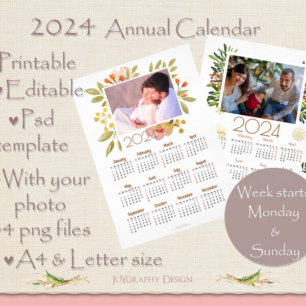 Watercolor Calendar - Etsy