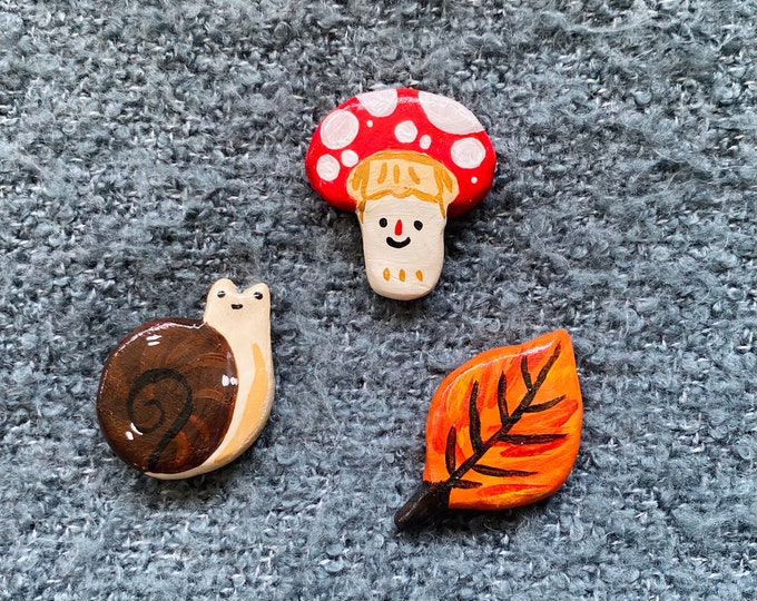 Fall Friends Set of 3 Handmade Clay Pins - Etsy