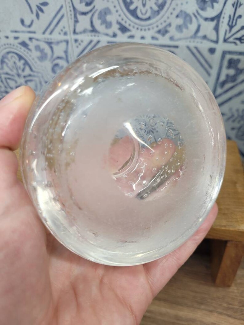 Victorian Clear Glass Controlled Bubble Paperweight Inkwell Circa 1880 ...