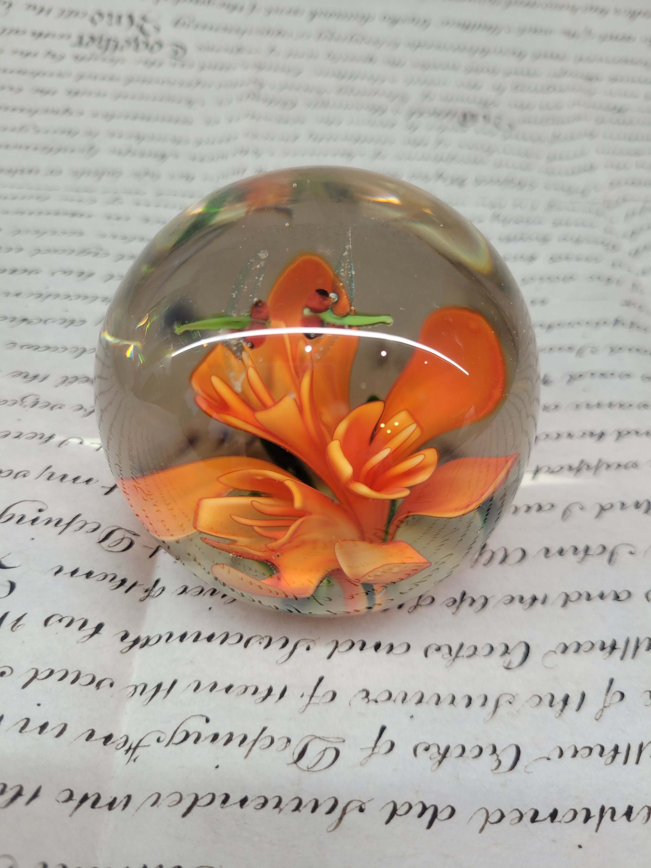 Vintage Dragonfly Paperweight, Vintage Glass, Desk Decor, Glass ...