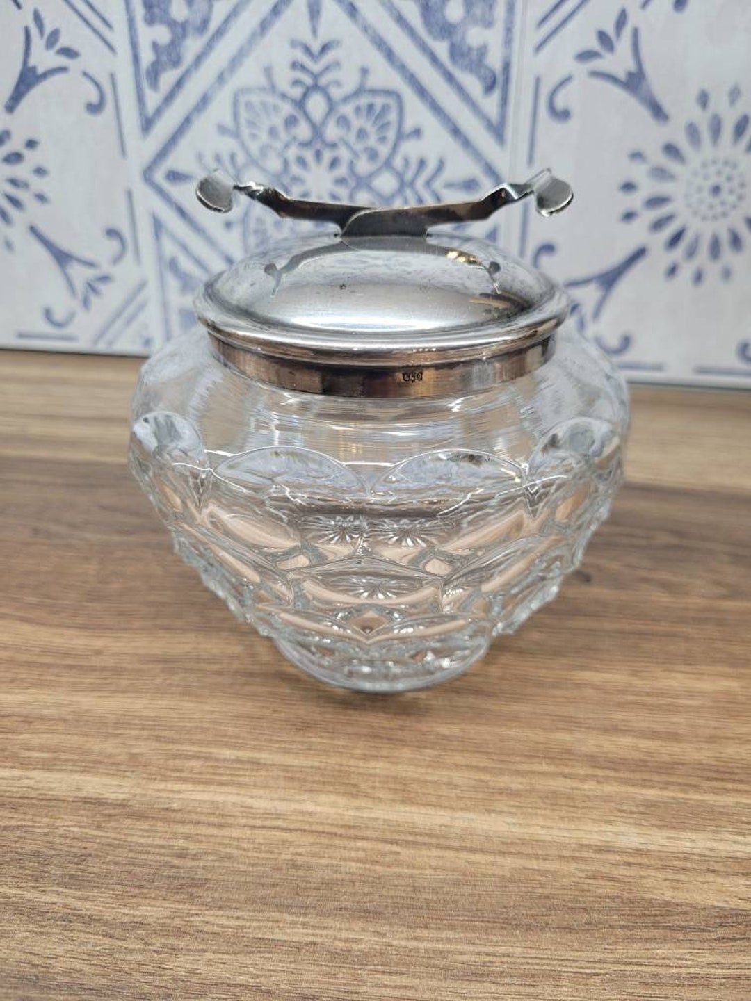 Vintage SOS Pascalls Glass Sugar Bowl Art Deco Glass Sugar - Etsy