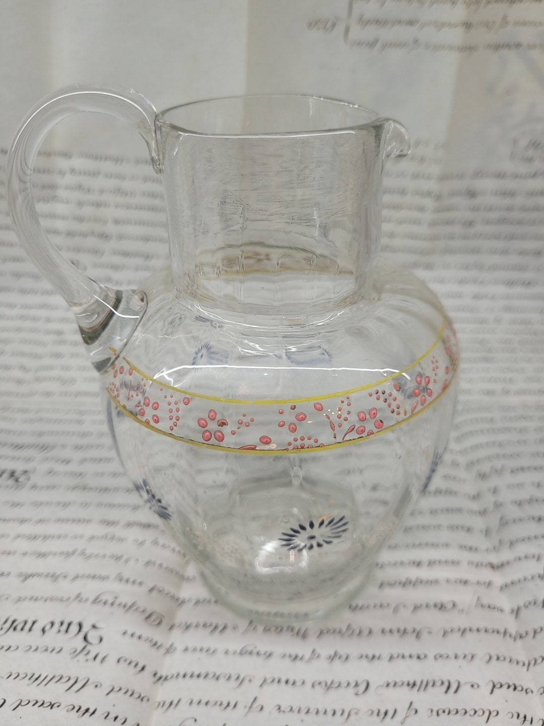 Antique Jug Hand Painted Floral Embellishments Late 1800s, Antique ...