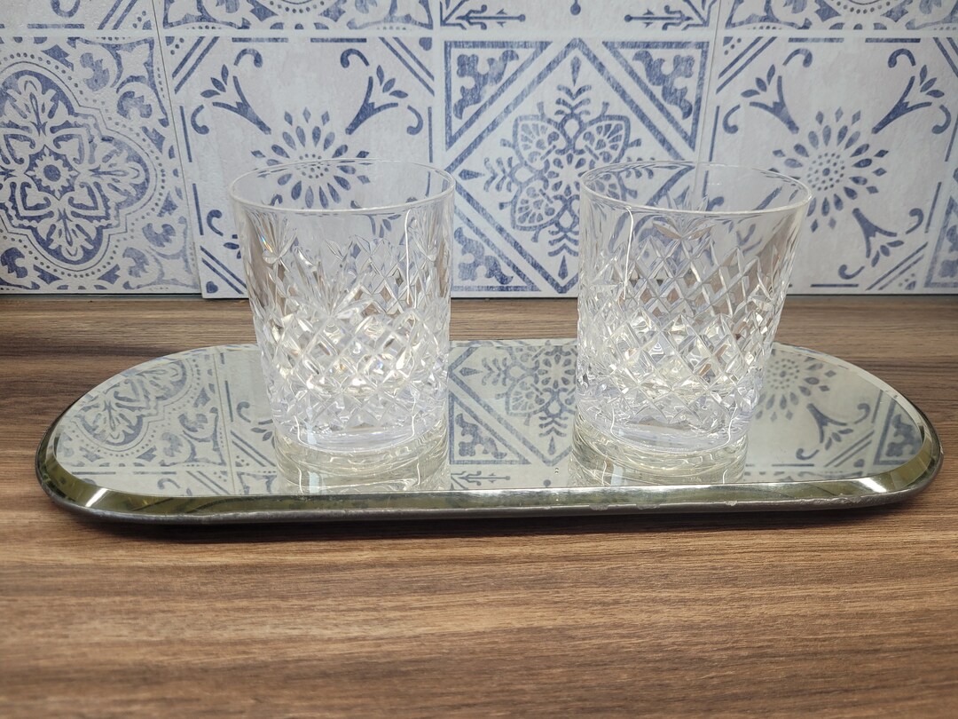 Antique Art Deco Glass Drinks.teay, Mirrored Drinks Tray, Antique ...
