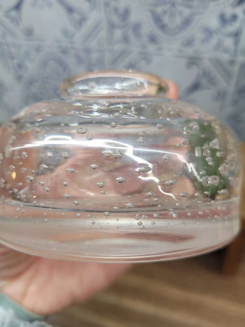 Victorian Clear Glass Controlled Bubble Paperweight Inkwell Circa 1880 ...