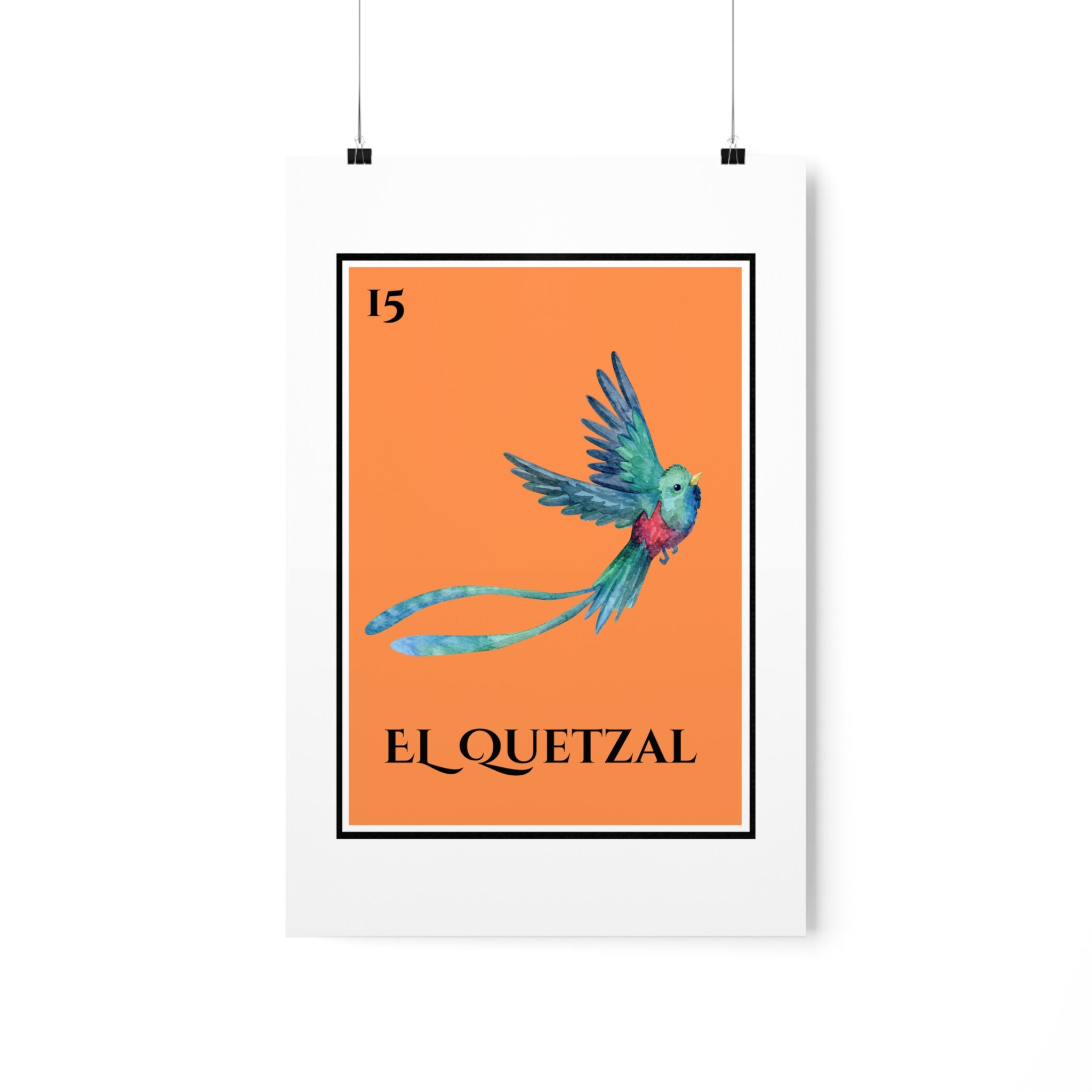 Loteria Poster, Premium Matte Vertical Poster El Quetzal, Mexican ...
