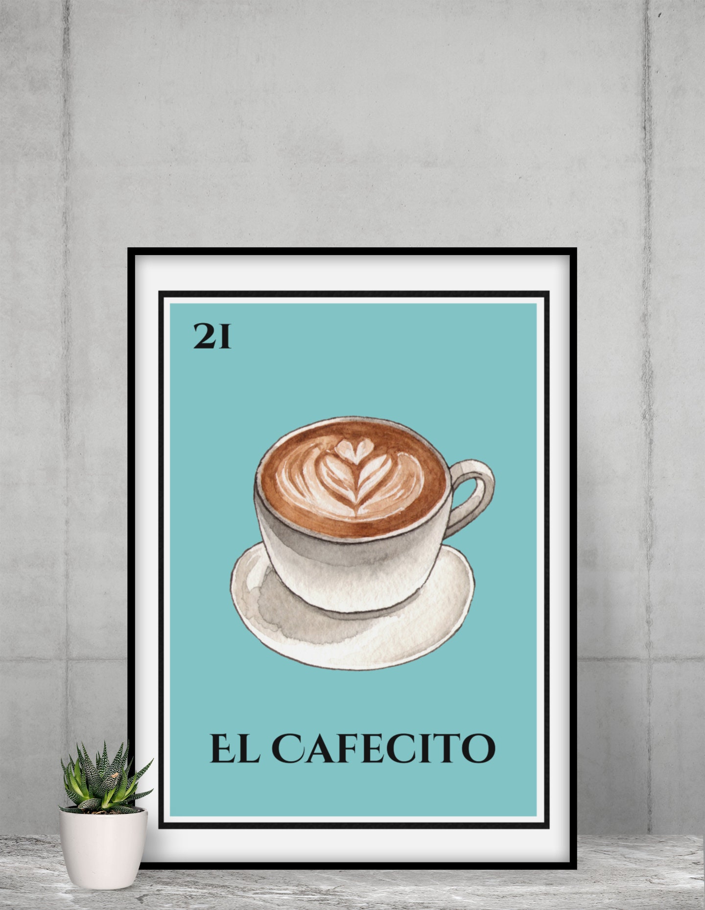 Loteria Poster, Premium Matte Vertical Poster El Cafecito, Mexican ...