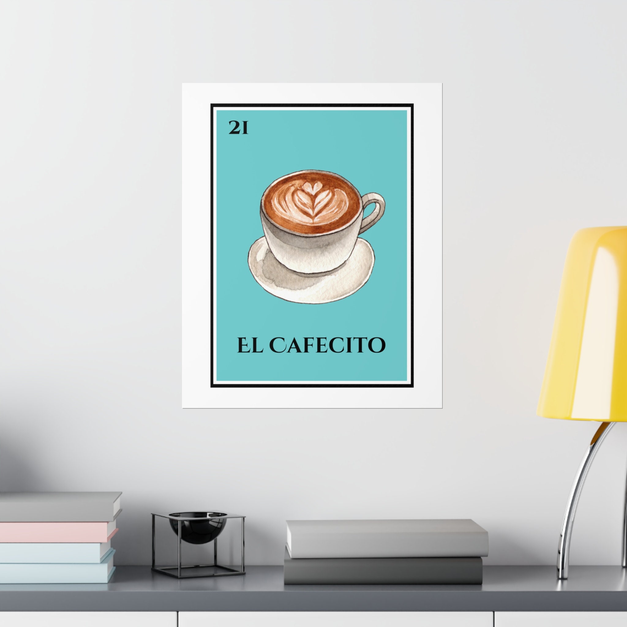 Loteria Poster, Premium Matte Vertical Poster El Cafecito, Mexican ...