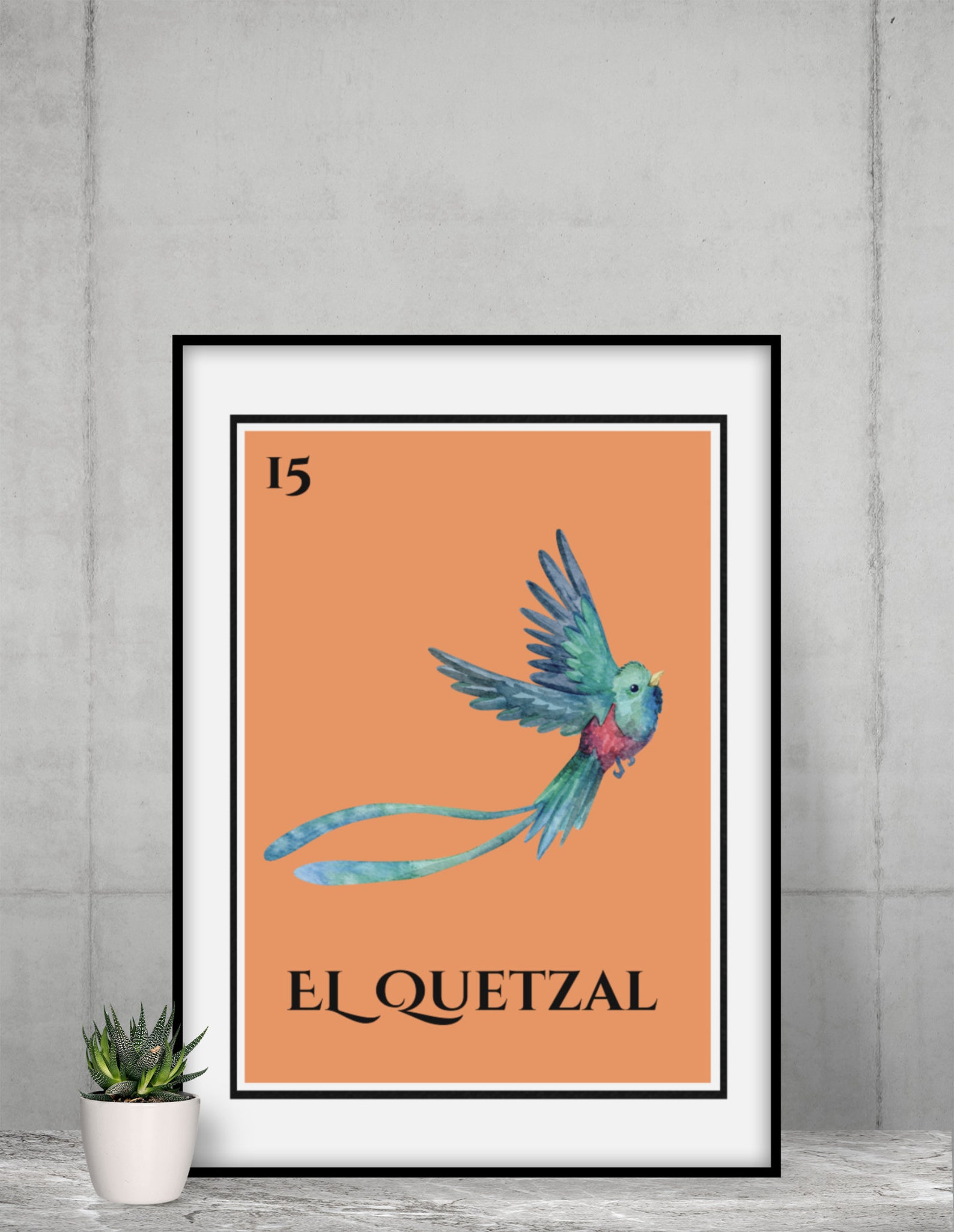 Loteria Poster, Premium Matte Vertical Poster El Quetzal, Mexican ...
