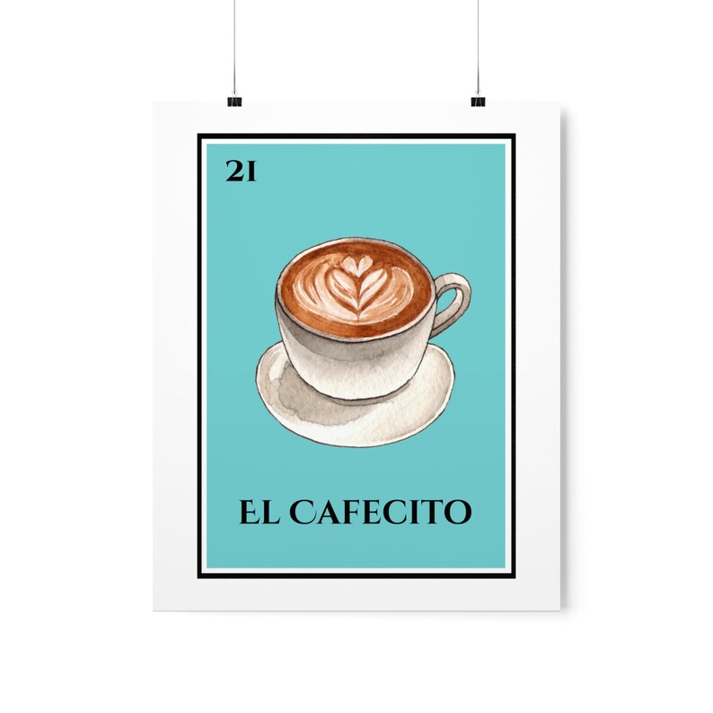 Loteria Poster, Premium Matte Vertical Poster El Cafecito, Mexican ...