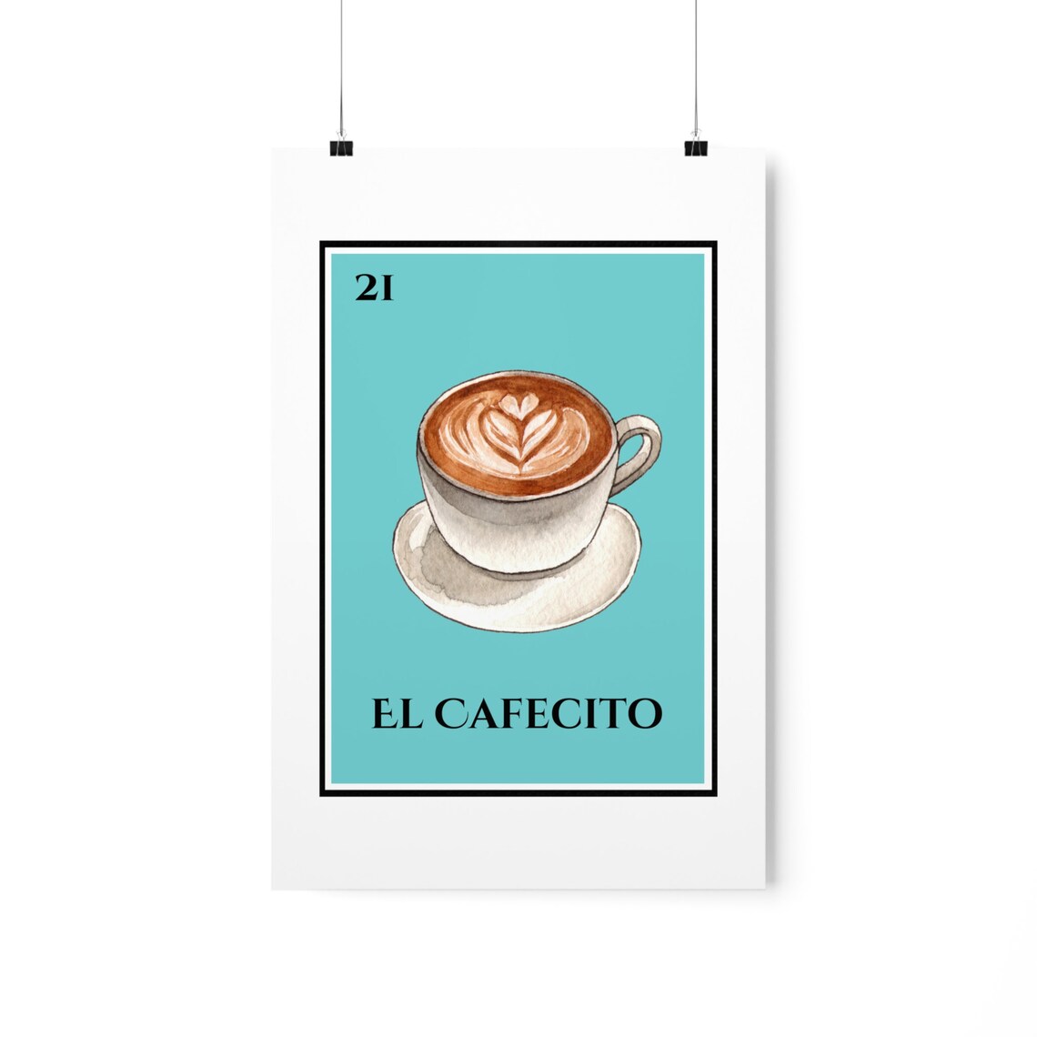 Loteria Poster, Premium Matte Vertical Poster El Cafecito, Mexican ...