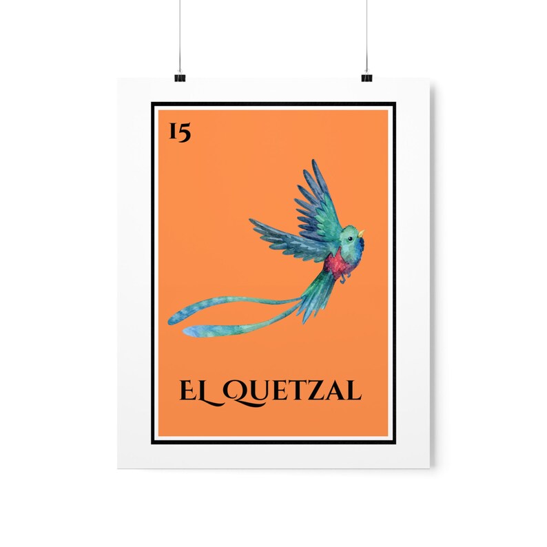 Loteria Poster, Premium Matte Vertical Poster El Quetzal, Mexican ...