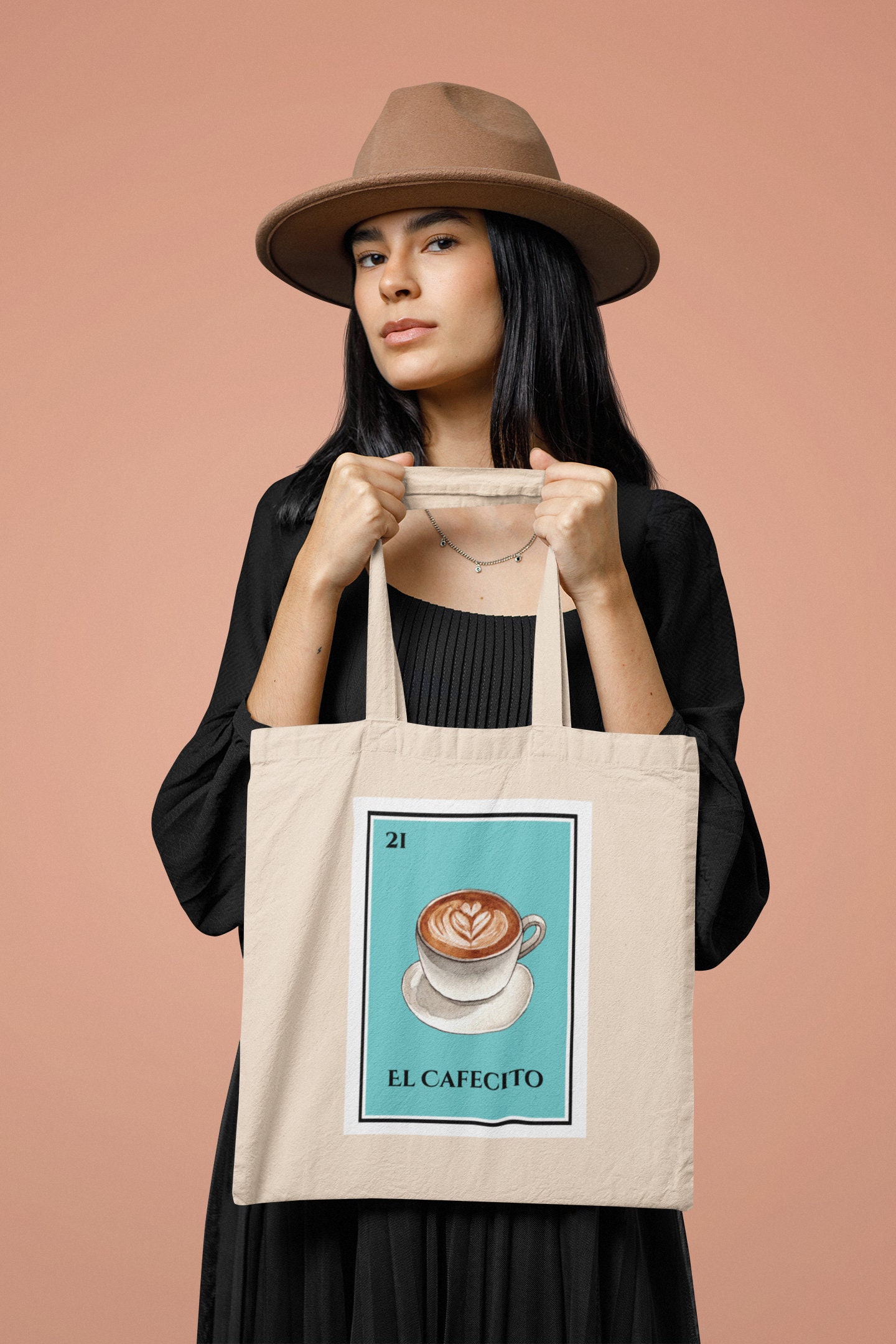 Loteria Print Bag Cafecito Tote Mexican Art Print Loteria Card Barista ...