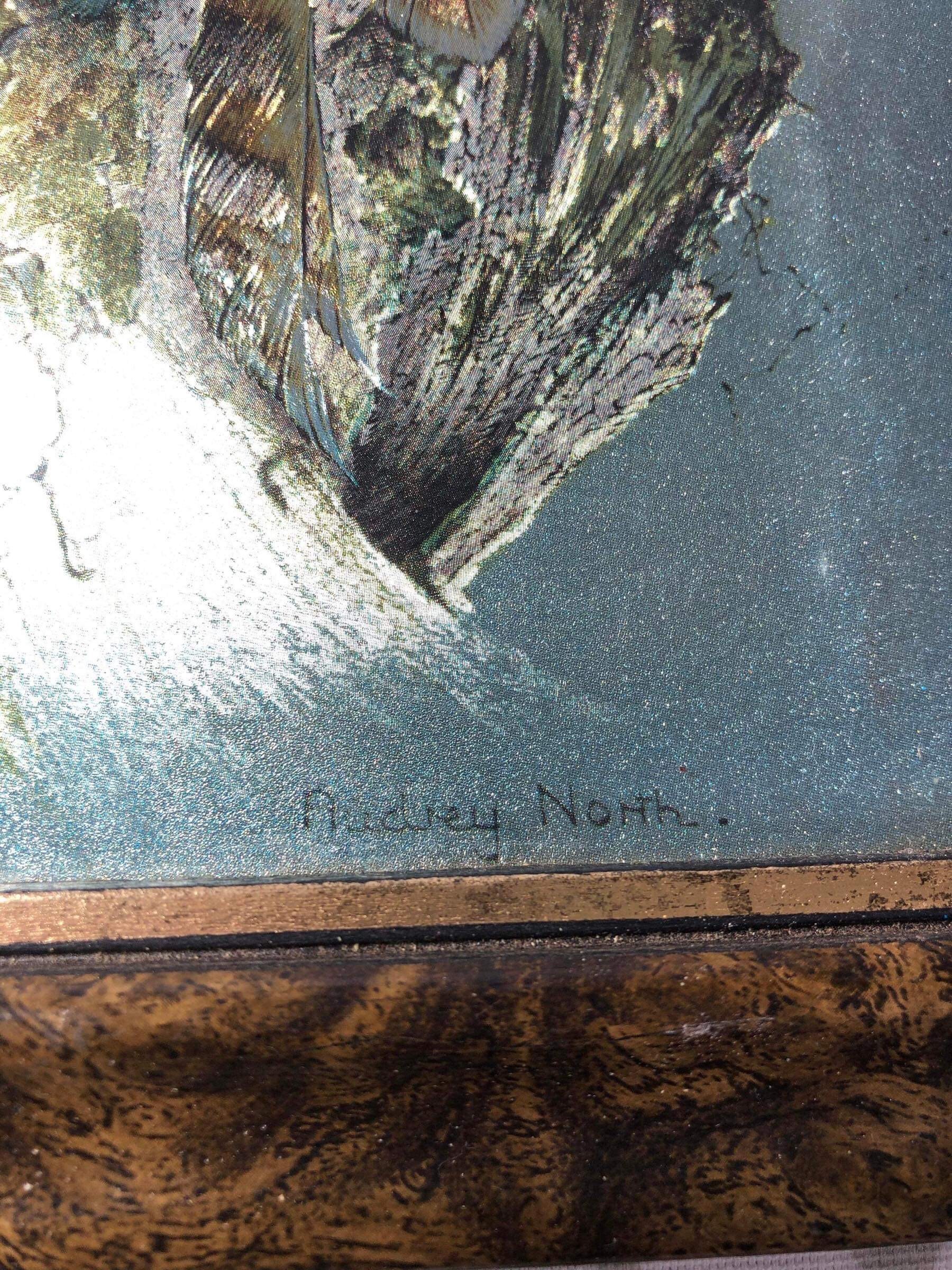 Audrey North Eule Vogel Druck Metallic Foil Art Vintage - Etsy.de