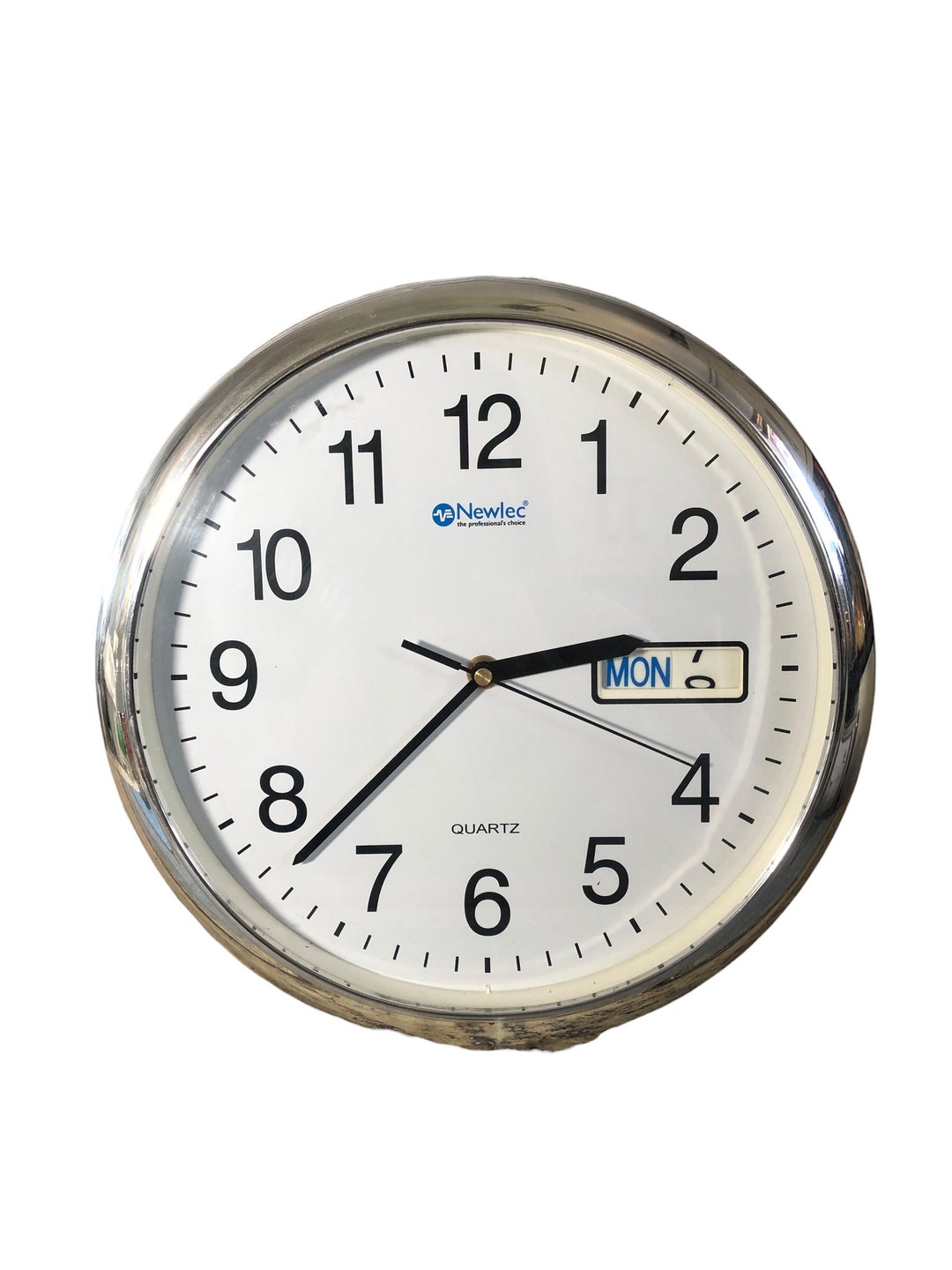 Newlec Day and Date Quartz Wall Mounted Clock Vintage Tested&working - Etsy