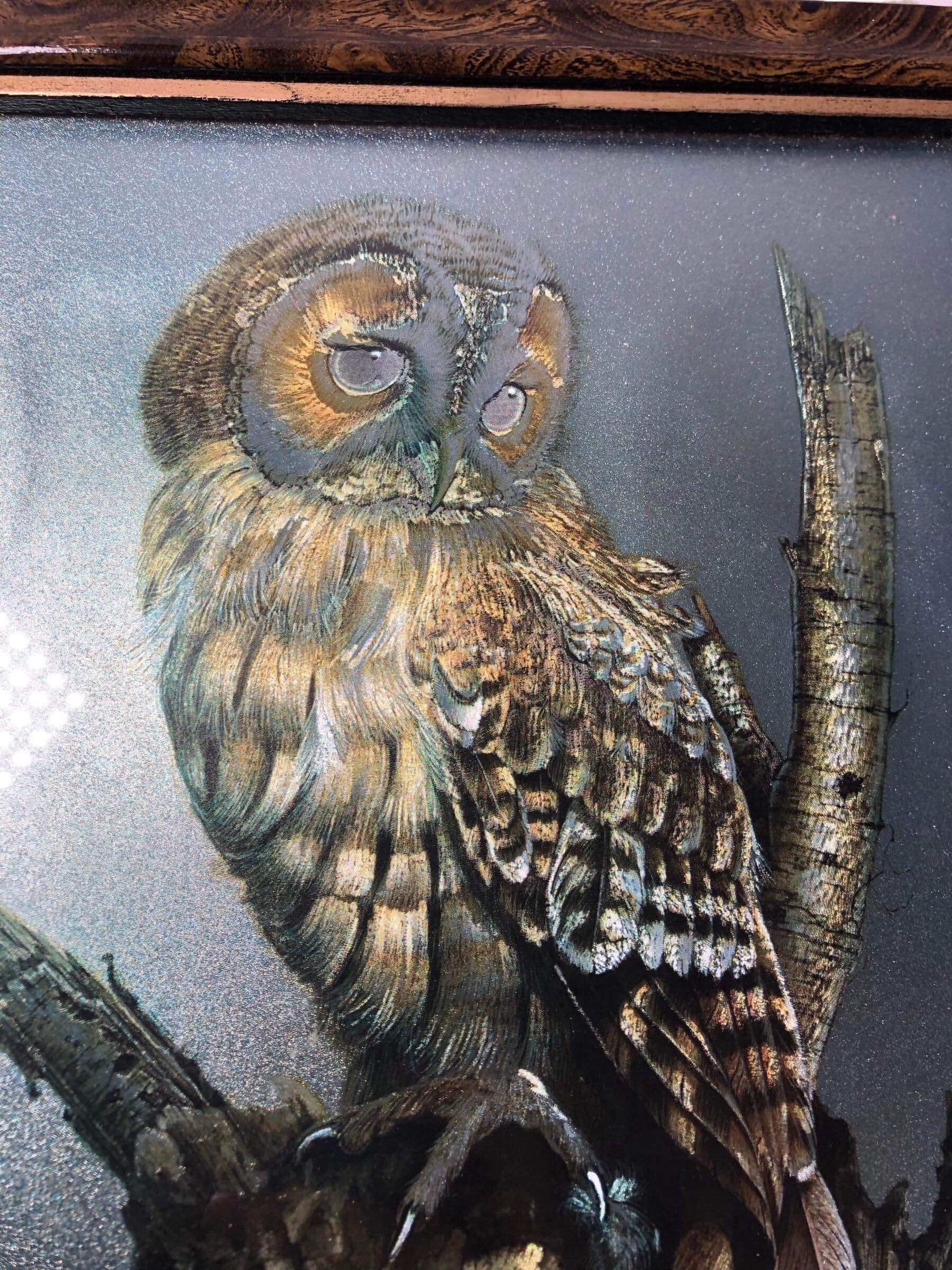 Audrey North Eule Vogel Druck Metallic Foil Art Vintage - Etsy.de