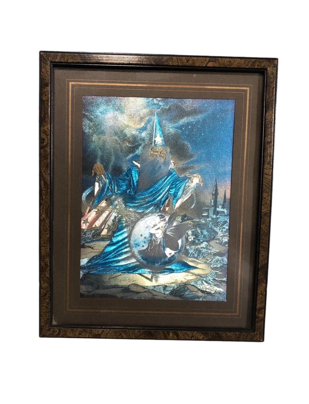 Dufex Merlin Foil Art Fairy Light Mystical 3D Effect Framed 21cm X 26 ...