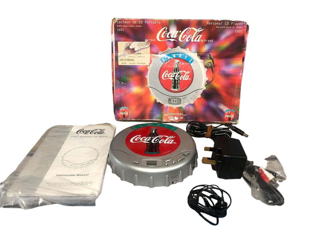 Always Coca Cola Discman Cd Player Grey by Akura Boxed Complete Tested ...