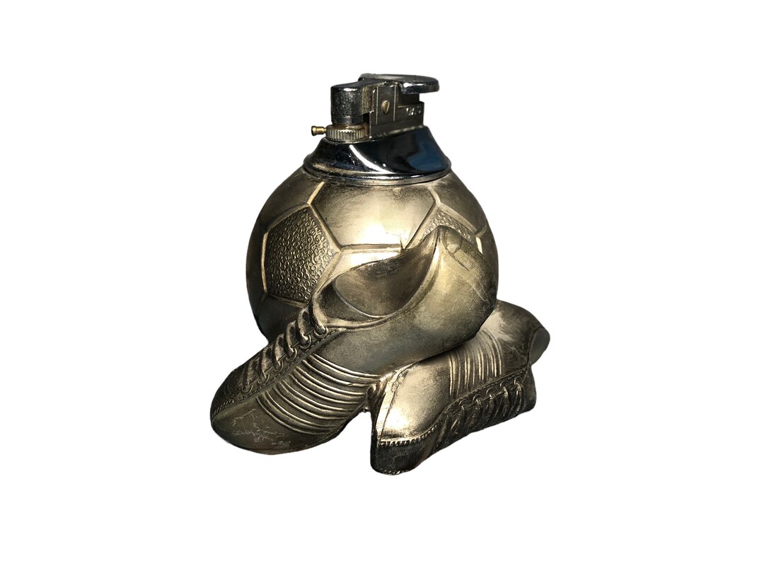 Vintage Table Lighter Football Ball With Shoes Working Rare Made in ...