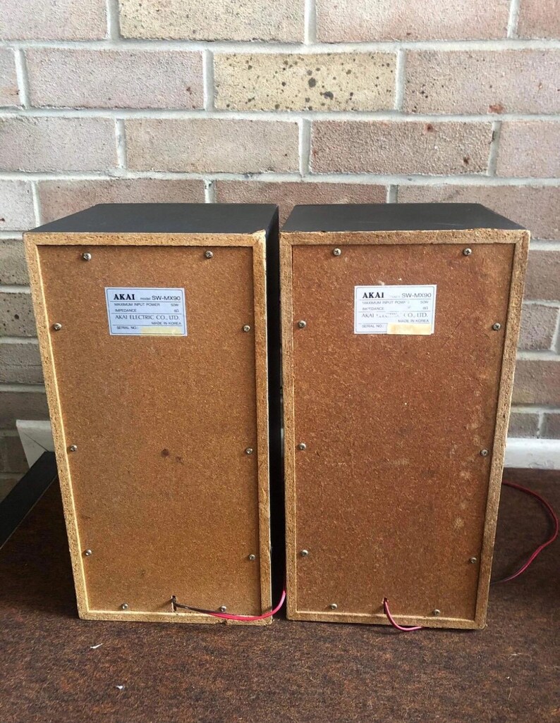 Akai SW-MX90 Pair of Speakers 2x 50 Watt 8 Ohm Black Wooden Vintage - Etsy
