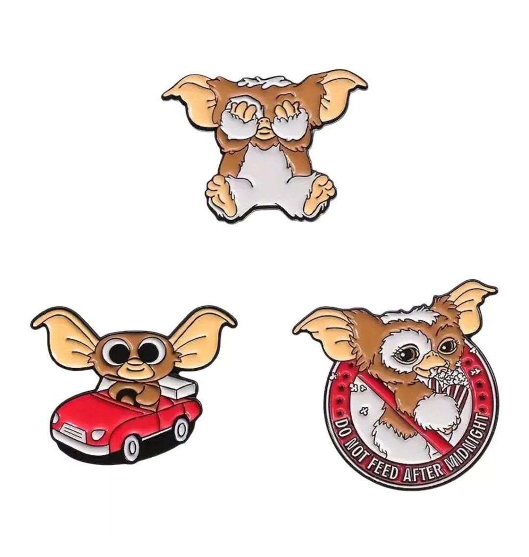 Gremlins Gizmo Pins Unofficial Set of 3 Enamel Metal Pin Badge Classic ...