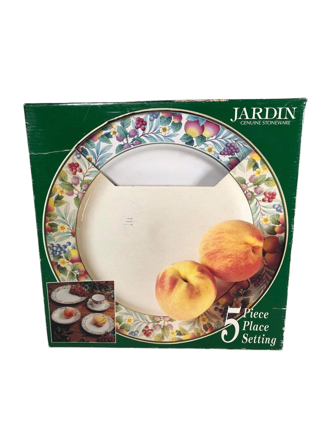 Jardin Genuine Stoneware 5 Piece Place Setting Floral Style Vintage ...