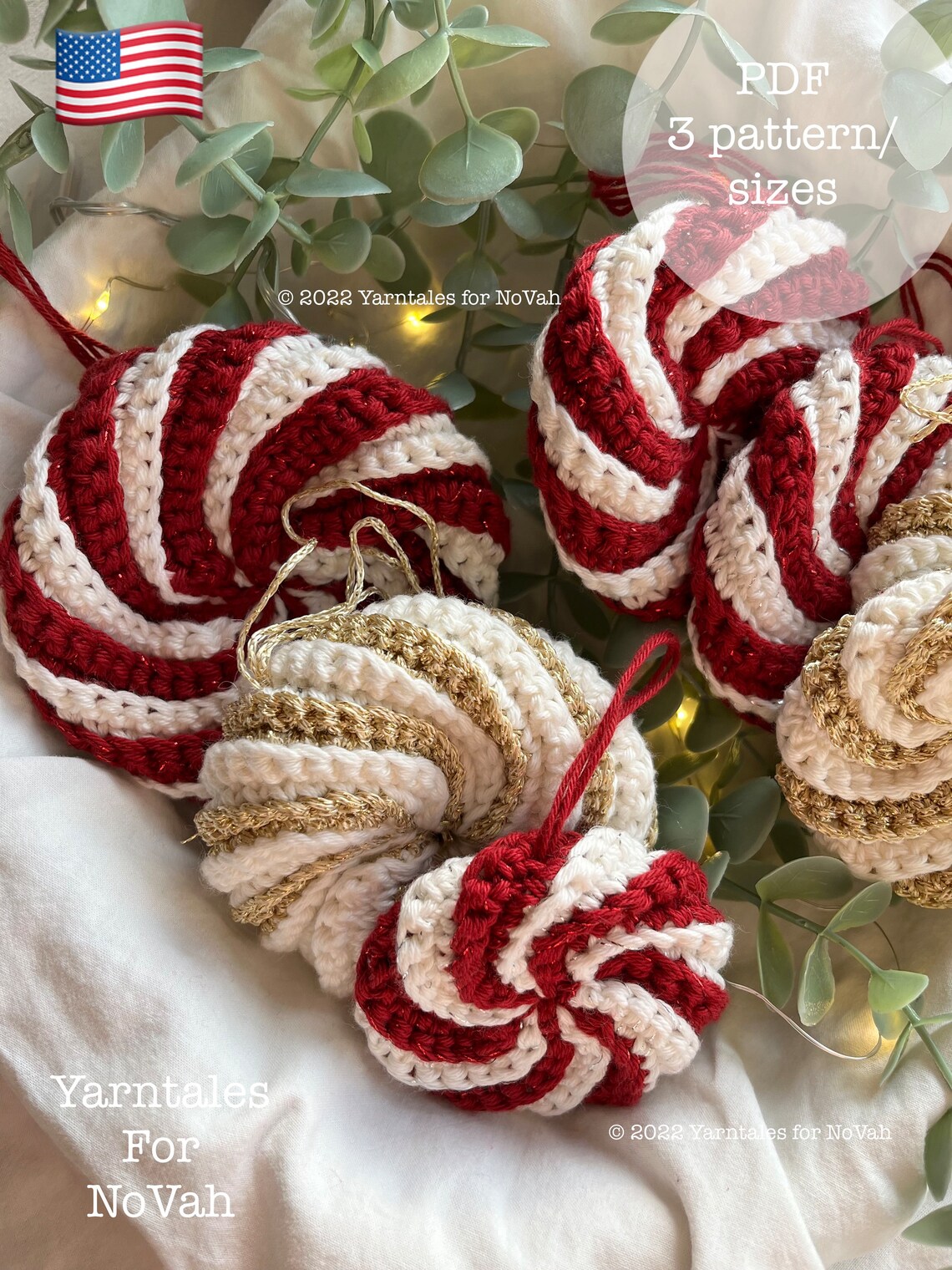 CROCHET PATTERN Swirly Bauble No. 3 3 Size Christmas - Etsy