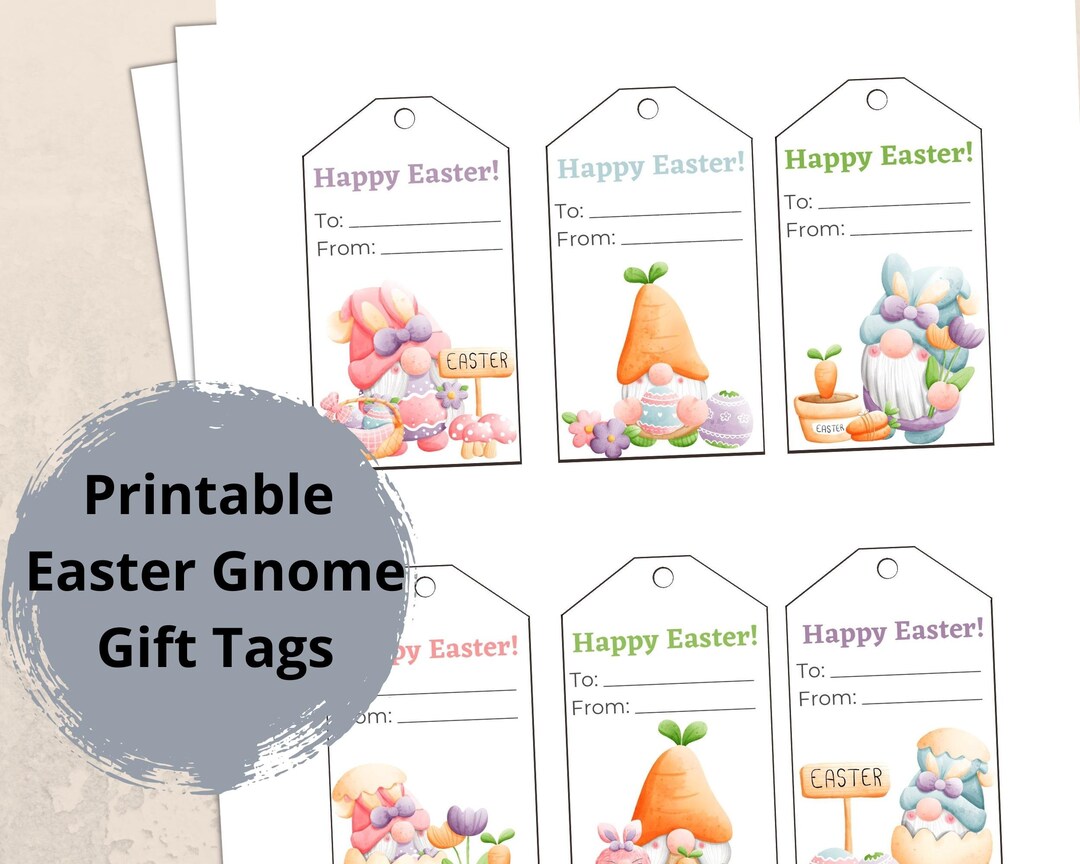 Printable Easter Gnome Gift Tags - Etsy