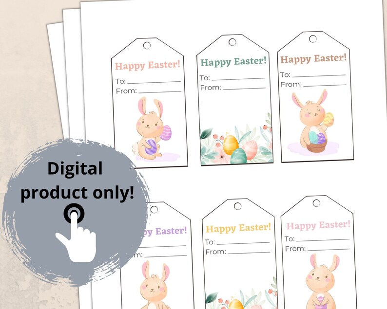 Printable Easter Bunny Gift Tags - Etsy