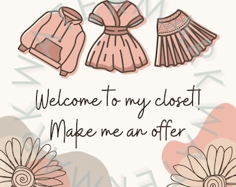 Poshmark Closet Sign - for Offers and Bundles - Etsy