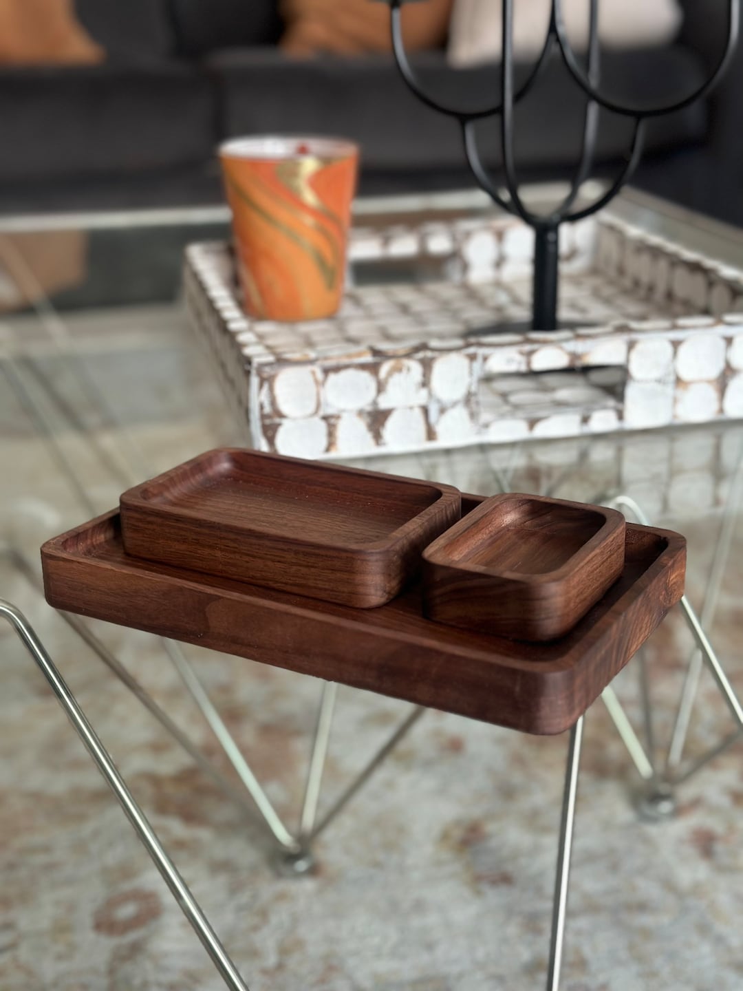 Walnut Catch All Trays, Walnut Tray, Decorative Tray, Jewelry Tray ...