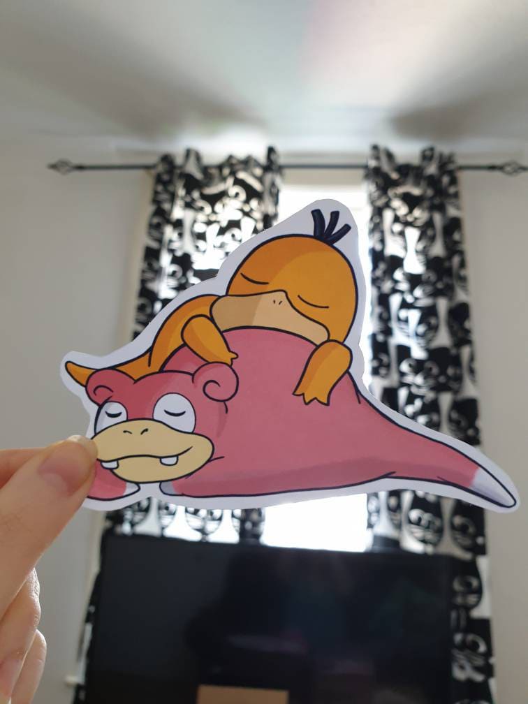 Pokémon Slowpoke and Psyduck Sticker Hand Cut Cute Decal - Etsy