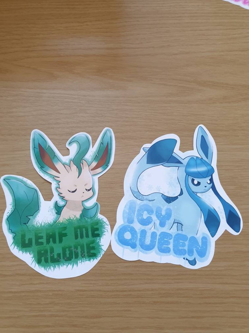 Eeveelutions Set, Large Stickers Original Artwork, Hand Drawn Vinyl ...