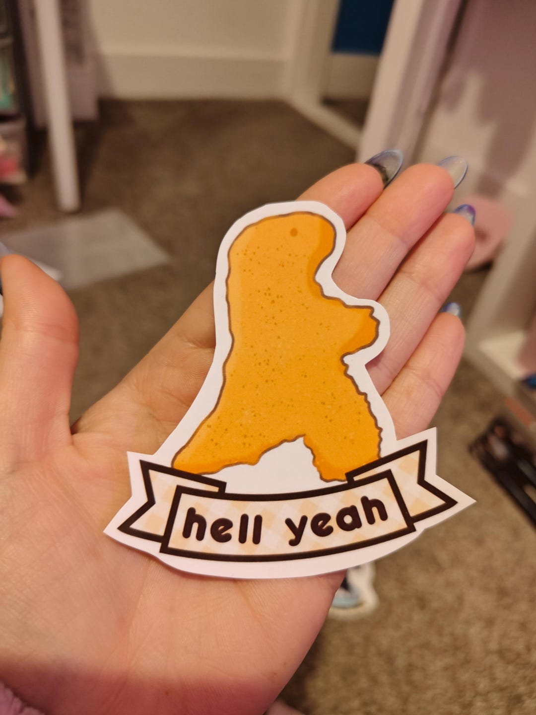 Hell Yeah Dino Nuggie Sticker - Etsy