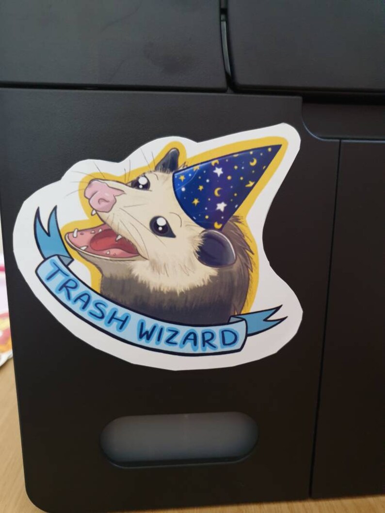 TRASH WIZARD Possum Sticker Opossum Mage Anxiety Laptop - Etsy