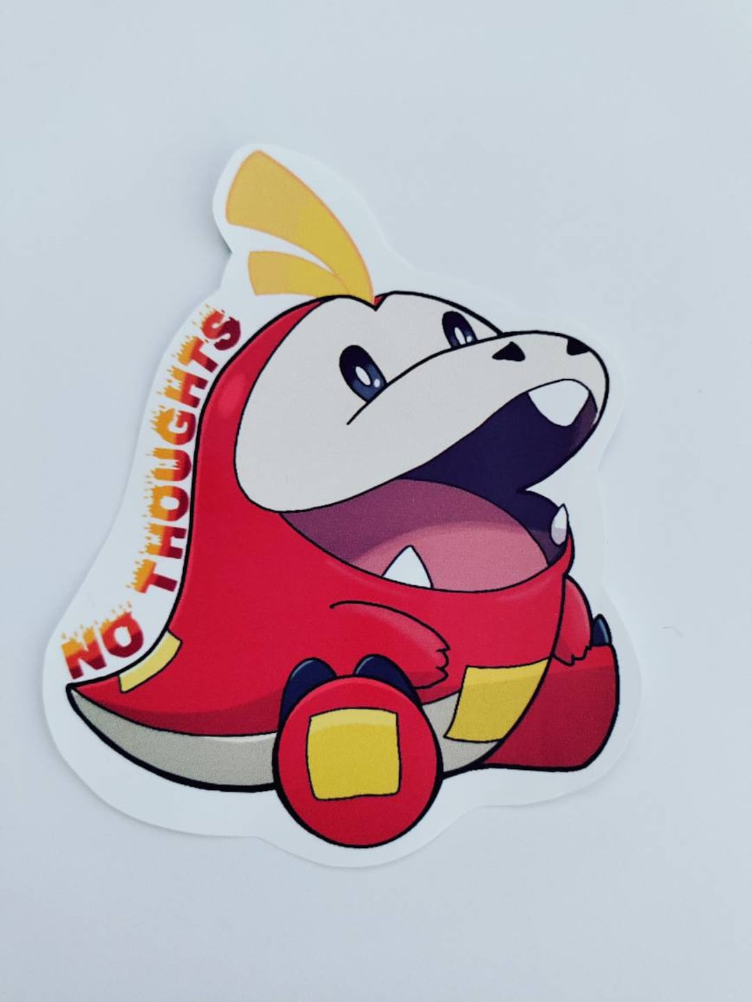 Fuecoco "no Thoughts" Cute Kawaii Sticker, Funny Anime Gamer Meme Gift ...