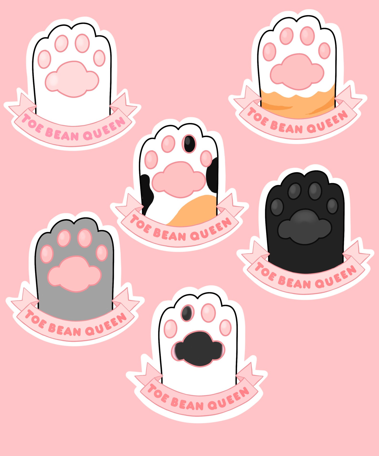 Cat Paw, Custom Pet Toe Bean Queen Stickers, Splashproof Sticker, Cute ...