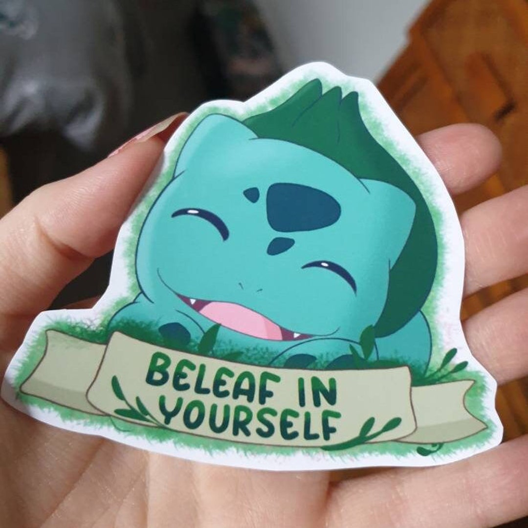Poke Inspired beleaf in Yourself Cute Sticker, Motivational Decal ...