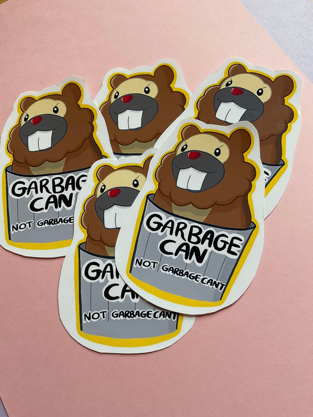 BIDOOF GARBAGE CAN Sticker, Cute Funny, Positive, Motivational Vinyl ...