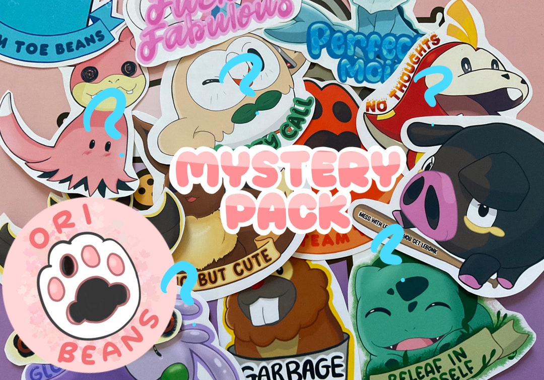 Poke Mystery Pack Stickers, Handmade, Original Art, Lucky Grab ...