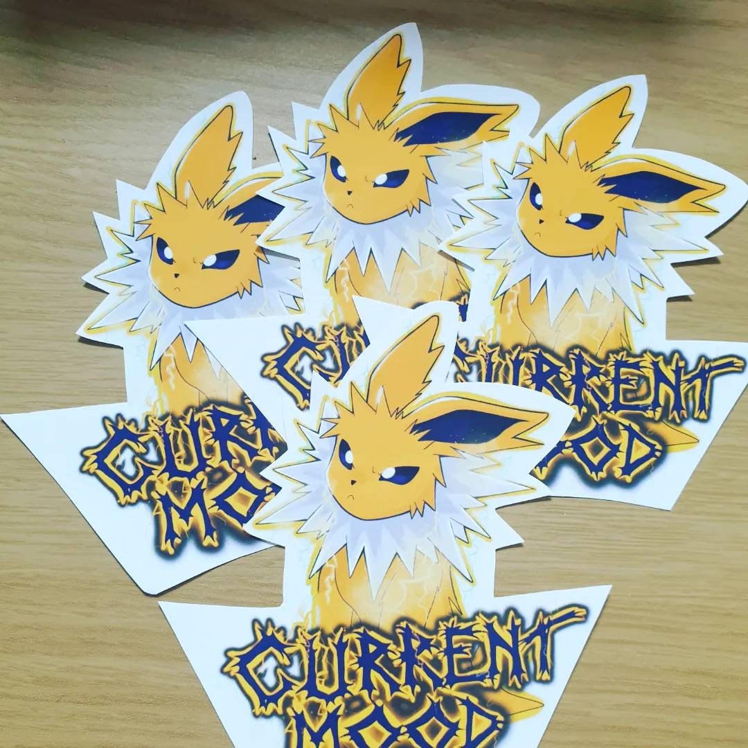 Pokemon Jolteon current Mood Poke Inspired Kawaii Cute Funny Vinyl ...