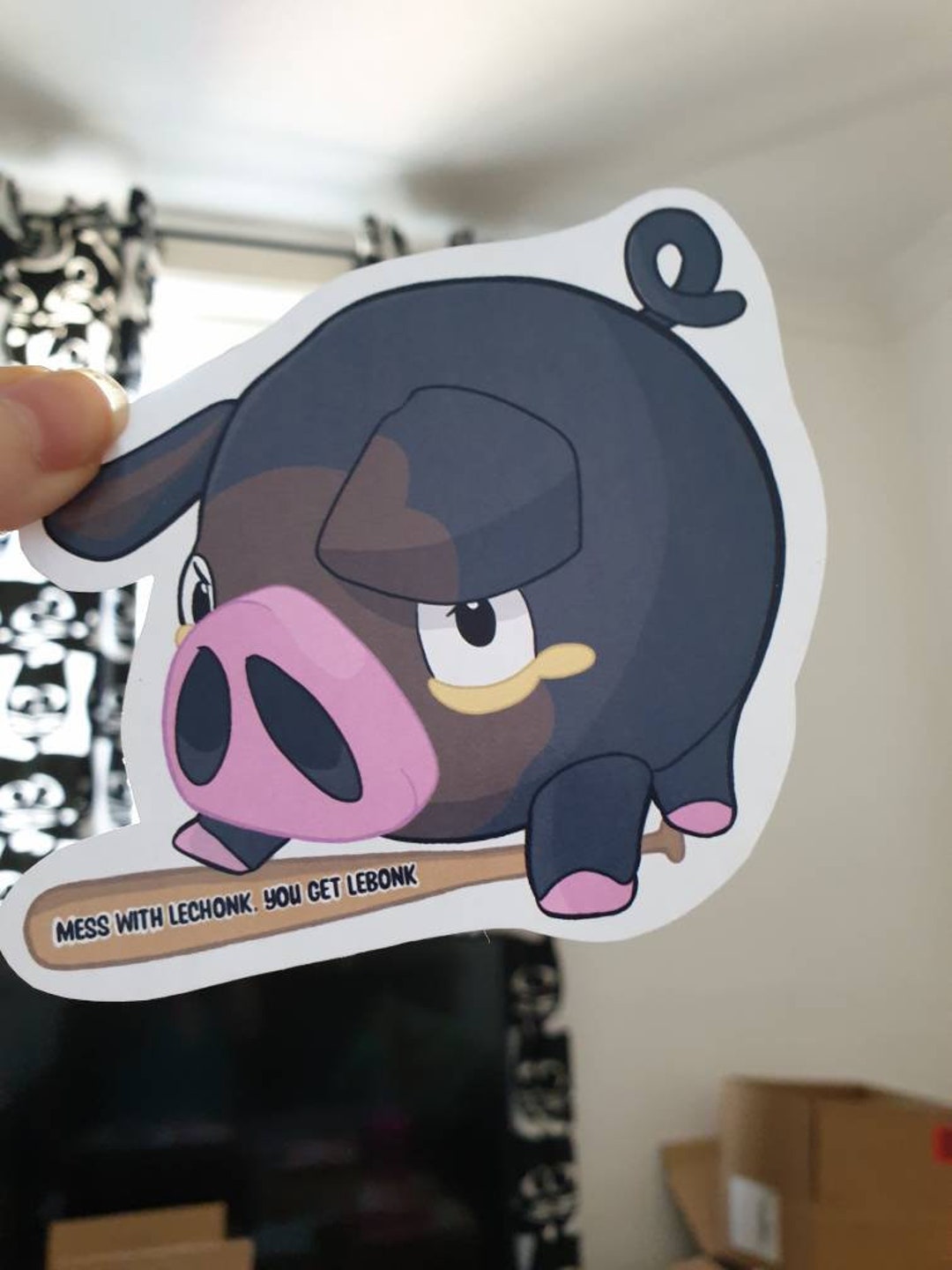 LECHONK Sticker, Cute Pig Chonky Boi, Violet Scarlet, Vinyl Sticker ...
