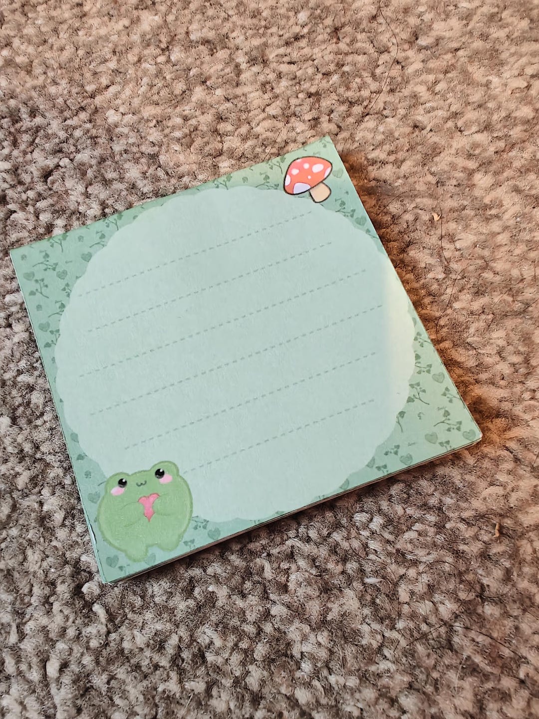 Froggy Mushroom Tear off Memo Pad, Kawaii Aesthetic, Frog, Note Pad ...