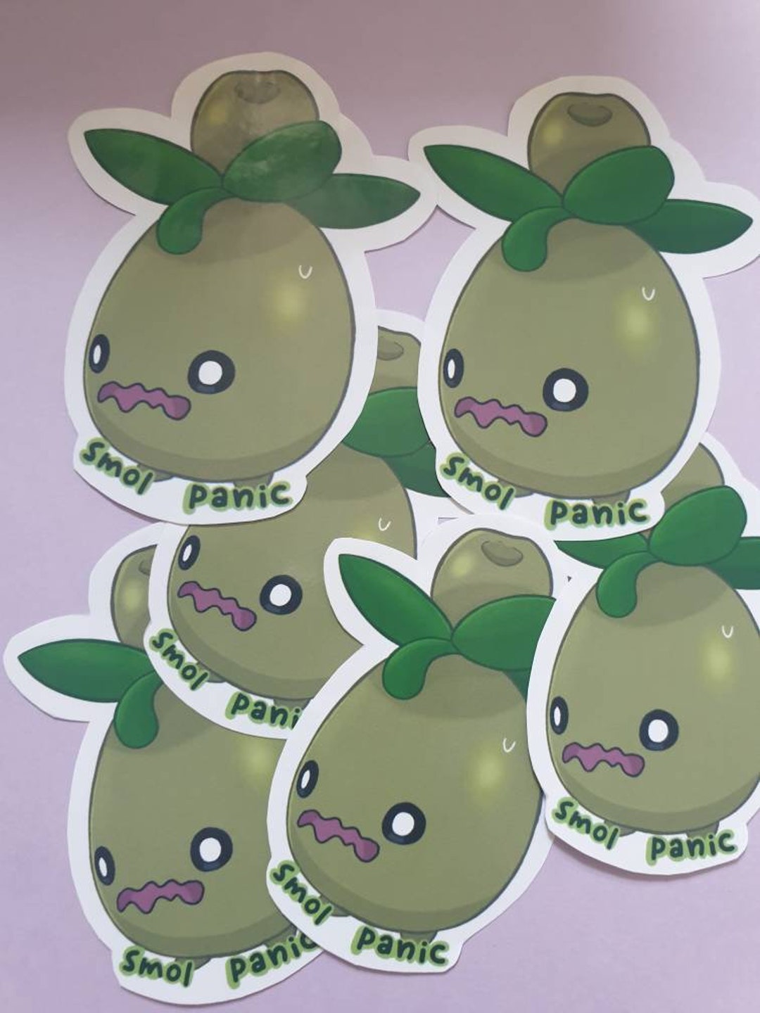 Pokemon SMOLIV Smol Panic Vinyl Sticker, Kawaii Anime Gift, Anxiety ...