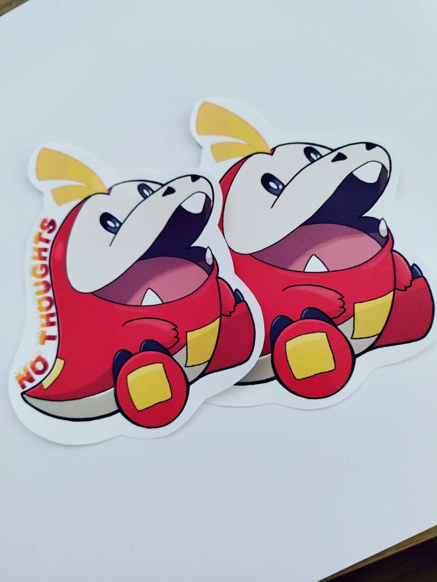 Fuecoco no Thoughts Cute Kawaii Sticker, Funny Anime Gamer Meme Gift ...