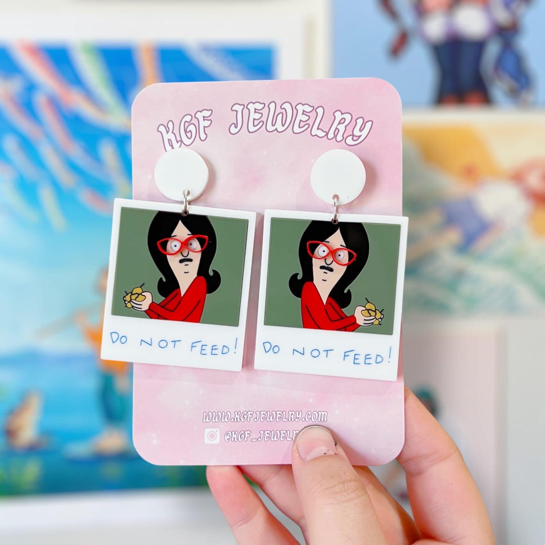 Do Not Feed Linda Handmade Acrylic Dangle Statement Earrings ...