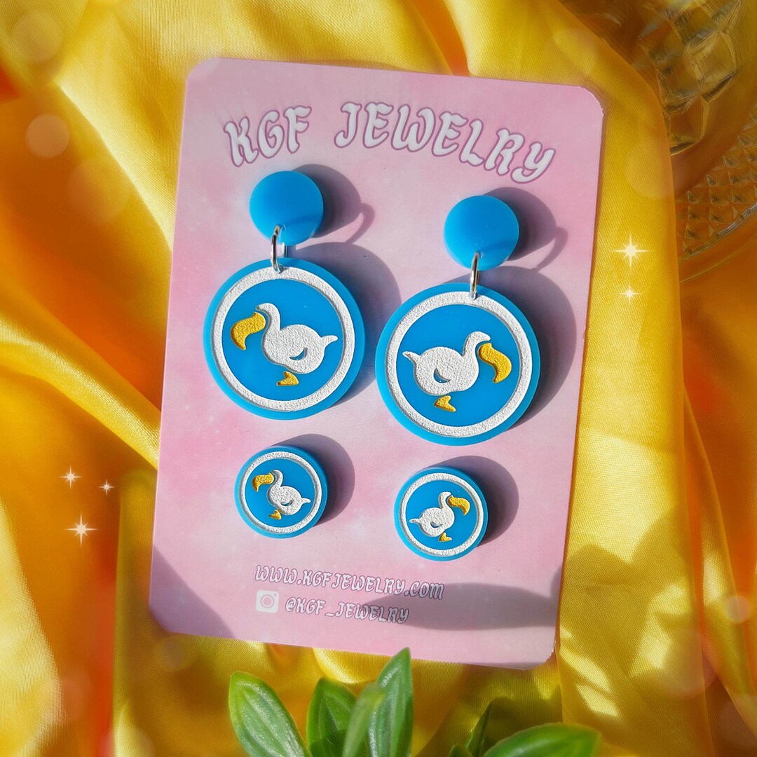 Dodo Airlines Logo Video Game Handmade Acrylic Earrings, Keychains, Pins, Magnets - Etsy