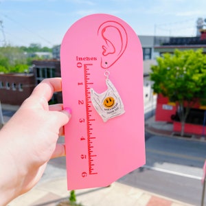 Thank You Bag Handmade Acrylic Earrings, Keychains & Pins - Etsy