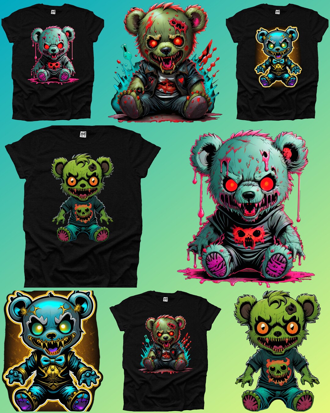 Zombie Teddy Bear Horror Movie Animated Vampire Evil Dracula Emo Gothic ...